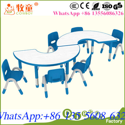 Early Childhood Centre Kids Furniture 6 Seats Wooden Table and Chairs Supplier in Guangzhou China supplier