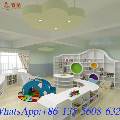 China supplies children kindergarten school wooden MDF library furniture for reading room supplier