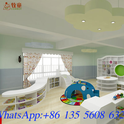 China supplies children kindergarten school wooden MDF library furniture for reading room supplier