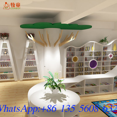 China supplies children kindergarten school wooden MDF library furniture for reading room supplier
