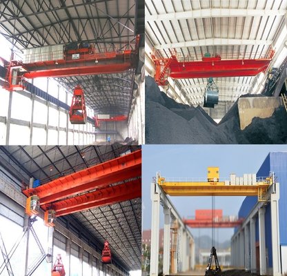 32/5 t bridge type grab crane supply electric double girder gantry crane hook