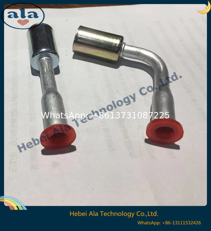universal air conditioning iron beadlock hose fitting AC beadlock fitting crimp on fitting #5 45 degree