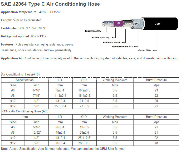 goodyear satandard galaxy air conditioning hose 4890/ 1234y air conditioning hose for car(after market)