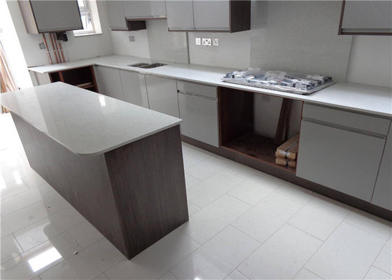 Commercial Bathroom Quartz Worktops Snow White Quartz Vanity Top with Quartz Rocks