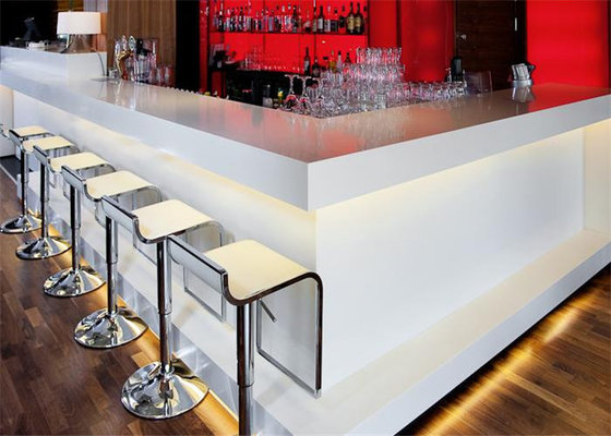 Heat Resistant Pure White Engineered Stone Benchtops for Bar Tops , Vanity Tops