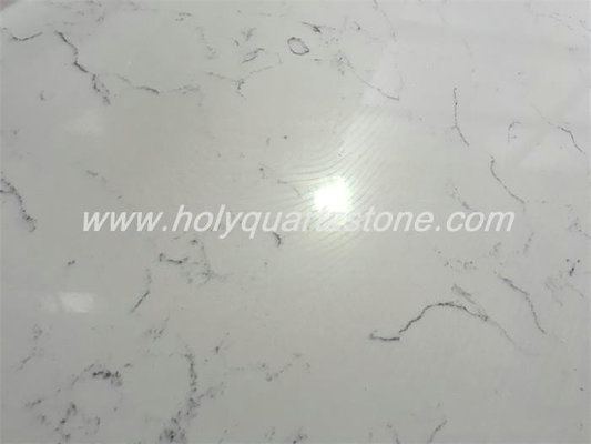 White Marble Carrara Vein Quartz Engineered Stone For Commercial /Residential Projects