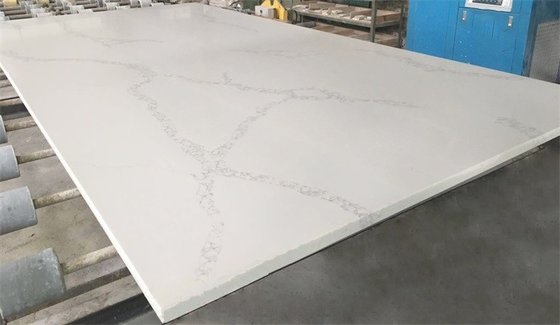 Exhibition Center Calacatta Quartz Stone Slabs For Bathroom Soap Dish / Countertops