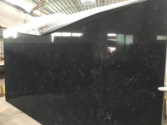 Europe Prefered Jumbo Quartz Rock Nero Marble CE 3000 mm X 1400 mm Standard Size