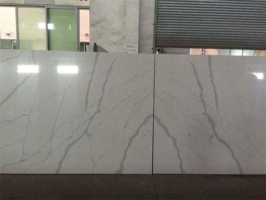 Calacatta Pattern Artificial Quartz Stone Table Tops Marble Vein 3000 mm x 1400 mm