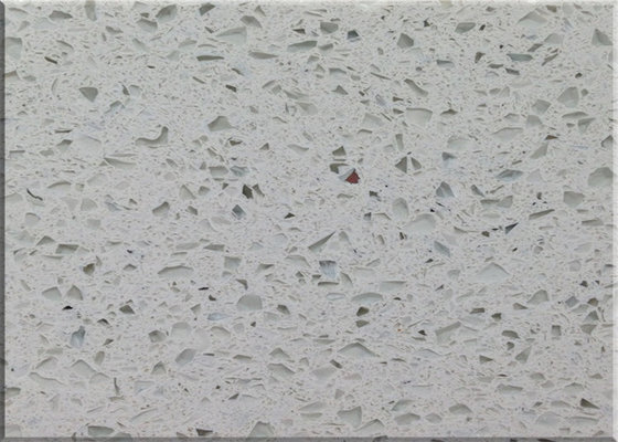 Custom White Bathroom / Kitchen Countertop Materials Quartz Rock , Solid Surface Countertops