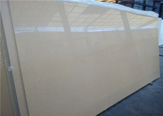 Artificial Pure Beige Quartz Stone Slab for Countertop Stain Resistance and No Radiation