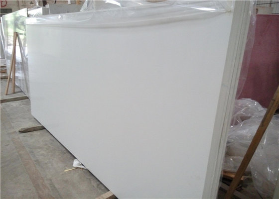High Hardness Pure White Artificial Quartz Stone Slabs Brilliant Finish for Benchtops