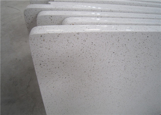 High Glossy White Quartz Kitchen Countertops with Engineered Artificial Quartz Stone 20mm