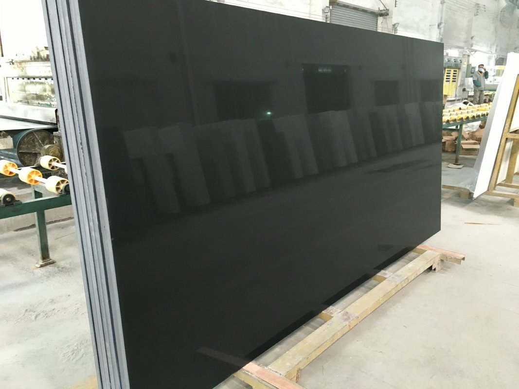 Exhibition Center Black Quartz Stone Slabs Used In Bathroom Soap Dish
