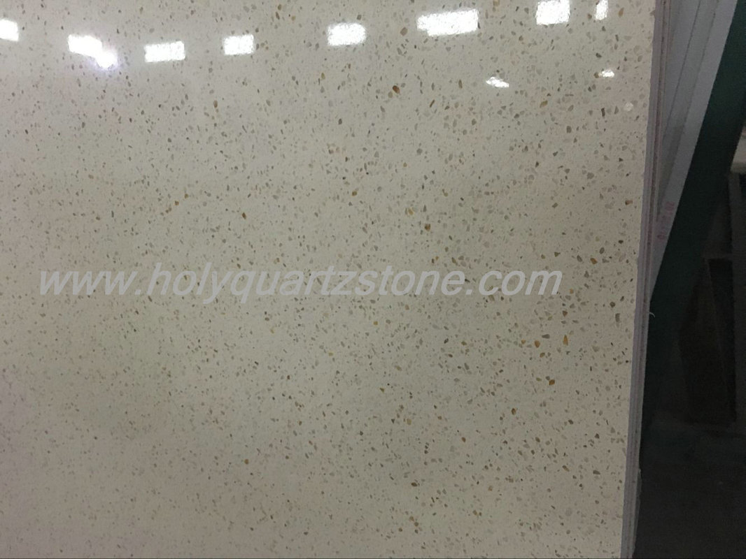 Well Polished Almond Quartz Stone Slabs For Bathroom Vanity Tops