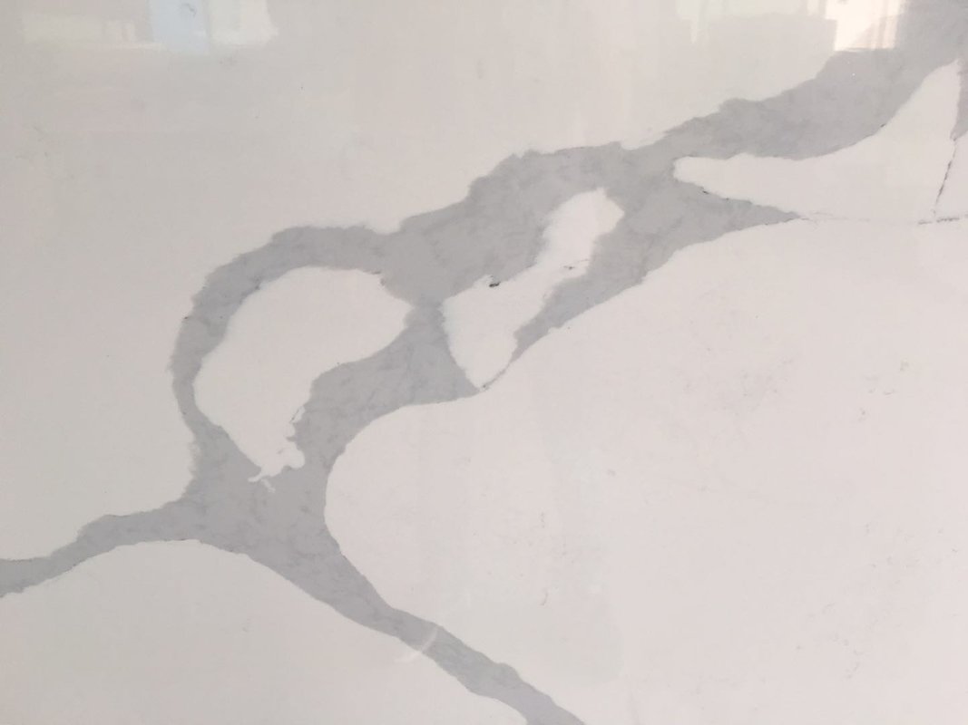 Calacatta Grey Stunning Marble Natural Vein Quartz Stones ISO9001 Approved