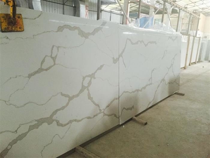 Safety Faux Calacatta Quartz Bathroom Countertops / White Quartz Countertops