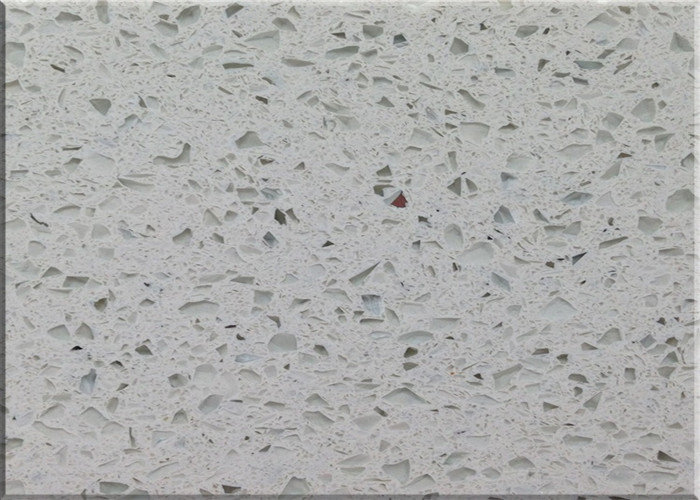 Custom White Bathroom / Kitchen Countertop Materials Quartz Rock , Solid Surface Countertops