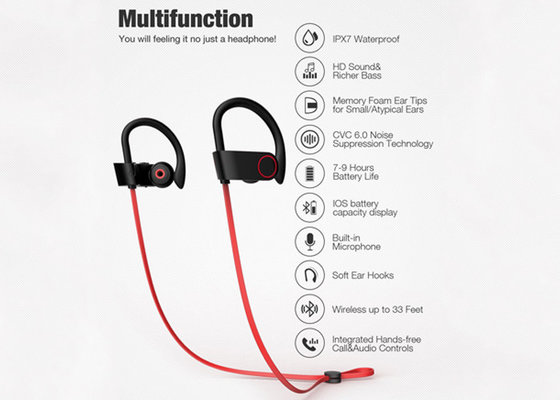 OEM Wireless Bluetooth In Ear Earbuds , IPX7 Waterproof HD Stereo Bluetooth Headphones