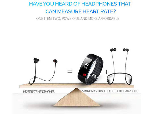 Outdoor Waterproof Wireless Neckband Earphones With Heart Rate Monitor