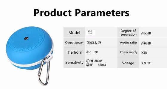 Waterproof Wireless Bluetooth Speakers , Mini Portable Wireless Speaker For Outdoor Sport