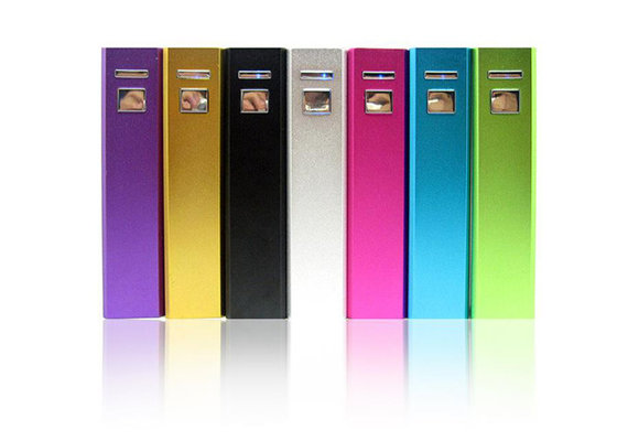 2600mAh External Portable Mobile Power Supply , Mobile Phone Power Bank Color Custom
