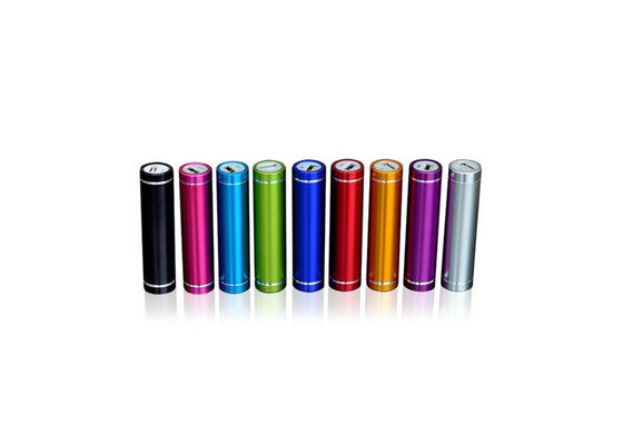 Colorful Mobile Power Bank 2600 Mah 24*24*91mm Size With Aluminium Shell