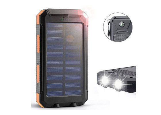 Waterproof Solar USB Power Bank / Solar Mobile Power Bank 8000mah With Compass