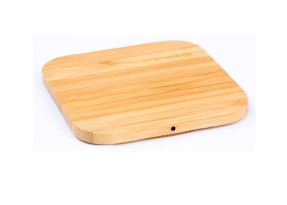 Bamboo Wooden QI Wireless Charger Shape / Logo Customized For Smart Phone