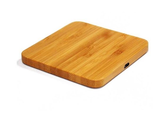 Ultra Thin QI Wireless Charger , Bamboo QI Wireless Charger OEM Available
