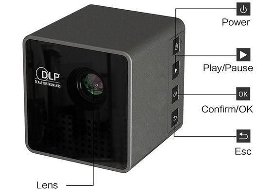 Portable HD DLP Projector Black Mini WIFI Projector / 1080p Smart Micro Projector