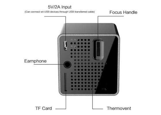 Portable HD DLP Projector Black Mini WIFI Projector / 1080p Smart Micro Projector