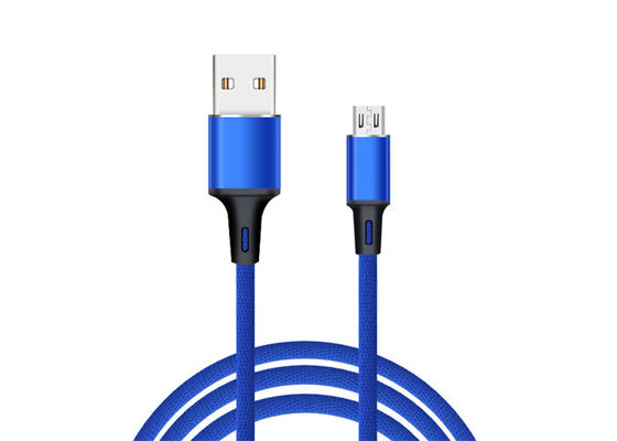 1m Length Braided USB Cable , Micro USB Charging Cable For Mobile Phone