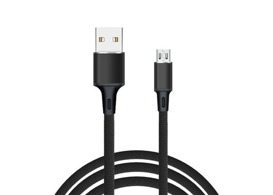 1m Length Braided USB Cable , Micro USB Charging Cable For Mobile Phone