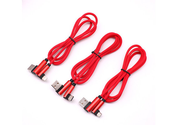 Double Elbow Mobile USB Cable / Braided Data Cable For Samsung OEM Support