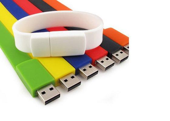 Portable Silicone Bracelet USB Flash Drive Colorful With Customized Logo