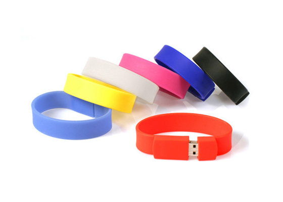 Portable Silicone Bracelet USB Flash Drive Colorful With Customized Logo