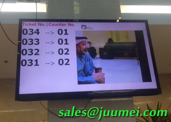 Automatic Queue Management  Call System With 42" LCD Display For Bank