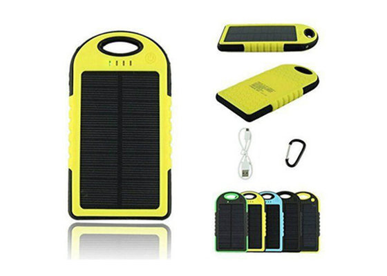 Compact Portable Solar Power Bank 5000 MAh Waterproof Dual Usb External Battery