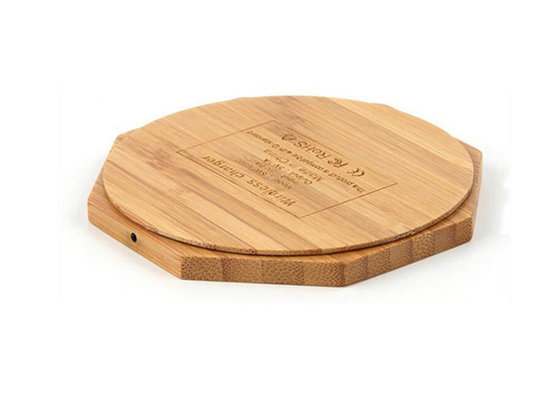 Ultra Thin QI Wireless Charger , Bamboo QI Wireless Charger OEM Available