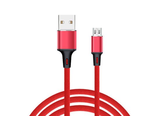 1m Length Braided USB Cable , Micro USB Charging Cable For Mobile Phone
