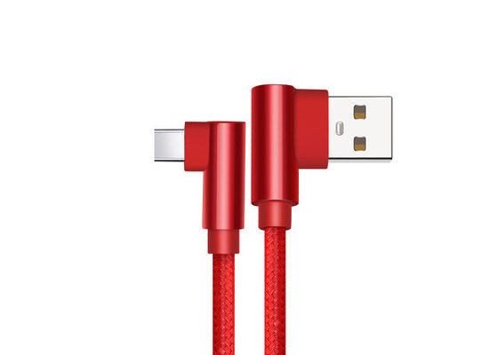 Double Elbow Mobile USB Cable / Braided Data Cable For Samsung OEM Support