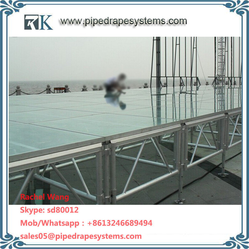 Outdoor truss display event glass stage durable platform aluminum riser for event