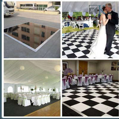 RK Manufacture 4*4ft black/white  portable dance floor event decoration equipment