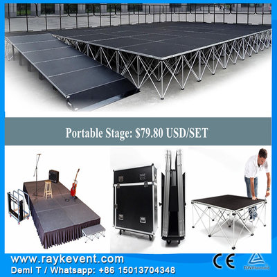 RK Only $80/pcs portable stage stairs swimming pool glass stage, portable stage system