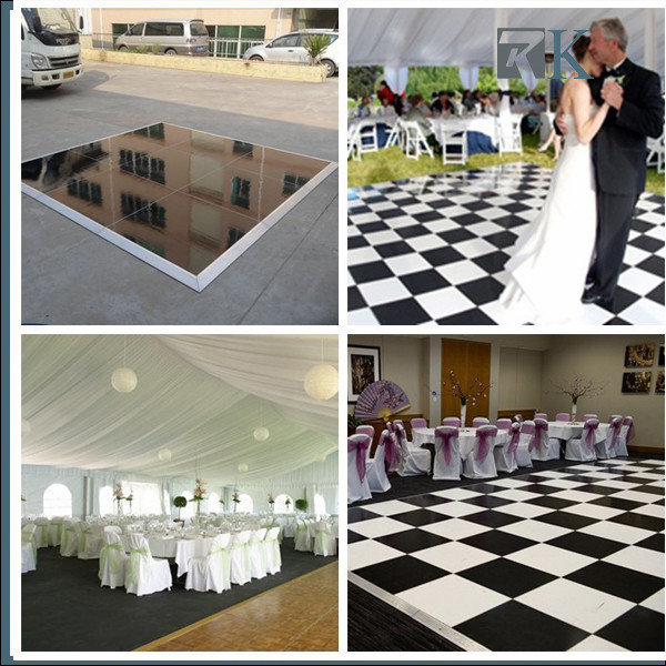 RK Manufacture 4*4ft black/white  portable dance floor event decoration equipment