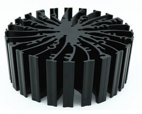 black anodized LED downlight cooler IP54 850lm to 2800lm 8-75W Bridgelux Led Heat Dissipation OD 48 to 130mm black