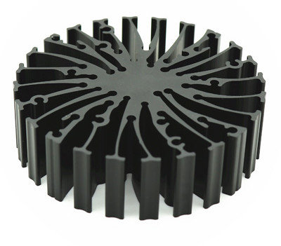 Aluminium with black anodized coating die casting 8-75W led heatsink Bridgelux Led Heat Dissipation OD 48 to 130mm