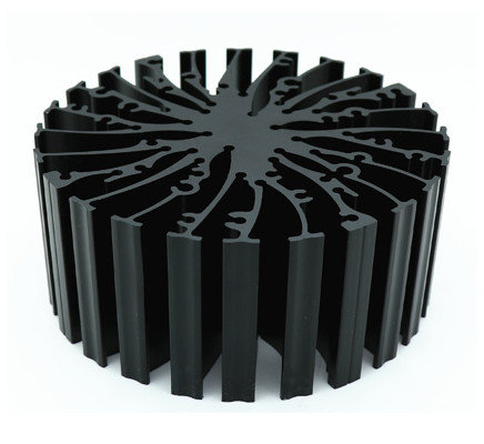 Extrusion AL6063-T5 black anodized LED downlight cooler IP54 max.75W Bridgelux Led Heat Dissipation OD 48 to 130mm black