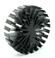 Extrusion AL6063-T5 black anodized LED downlight cooler with self tapping holes max.75W Bridgelux Led OD 48 to 130mm